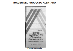Alerta por comercialización ilícita del producto ISOPTO CARPINA 2% ...