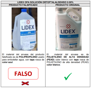 Alerta por falsificación del dispositivo médico LIDEX OPA Solución ...